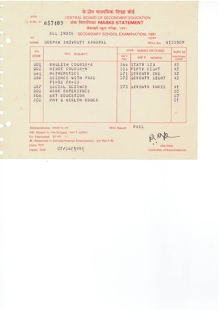 DeepakShivduttKandpal_10Marksheet | PDF