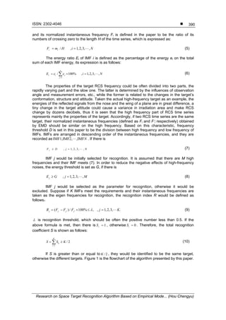 Research on Space Target Recognition Algorithm Based on Empirical Mode Decomposition | PDF