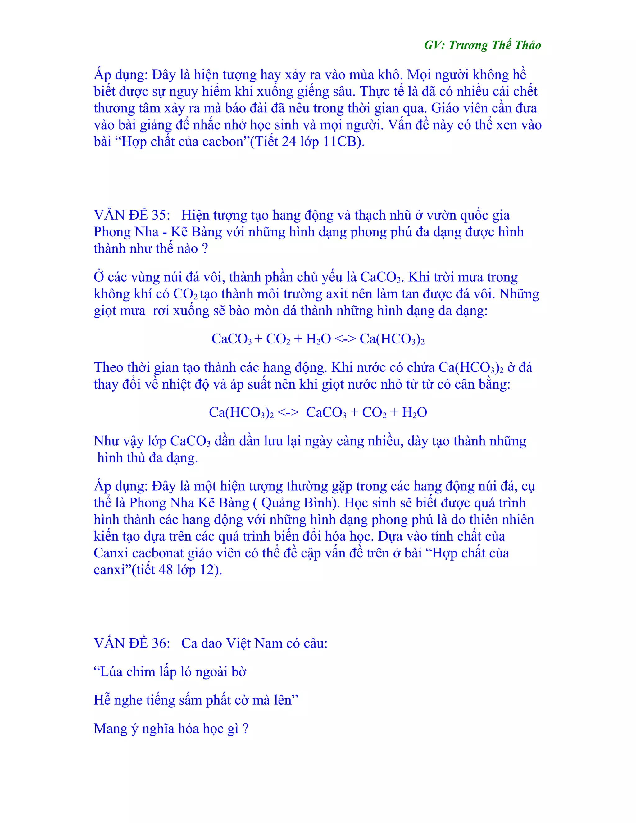 46 cau hoi thuc tien hoa hoc dua vao bai day | DOC