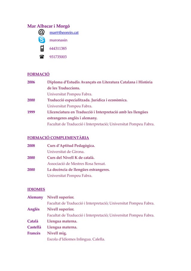 CV Mar Albacar_tradlit | PDF