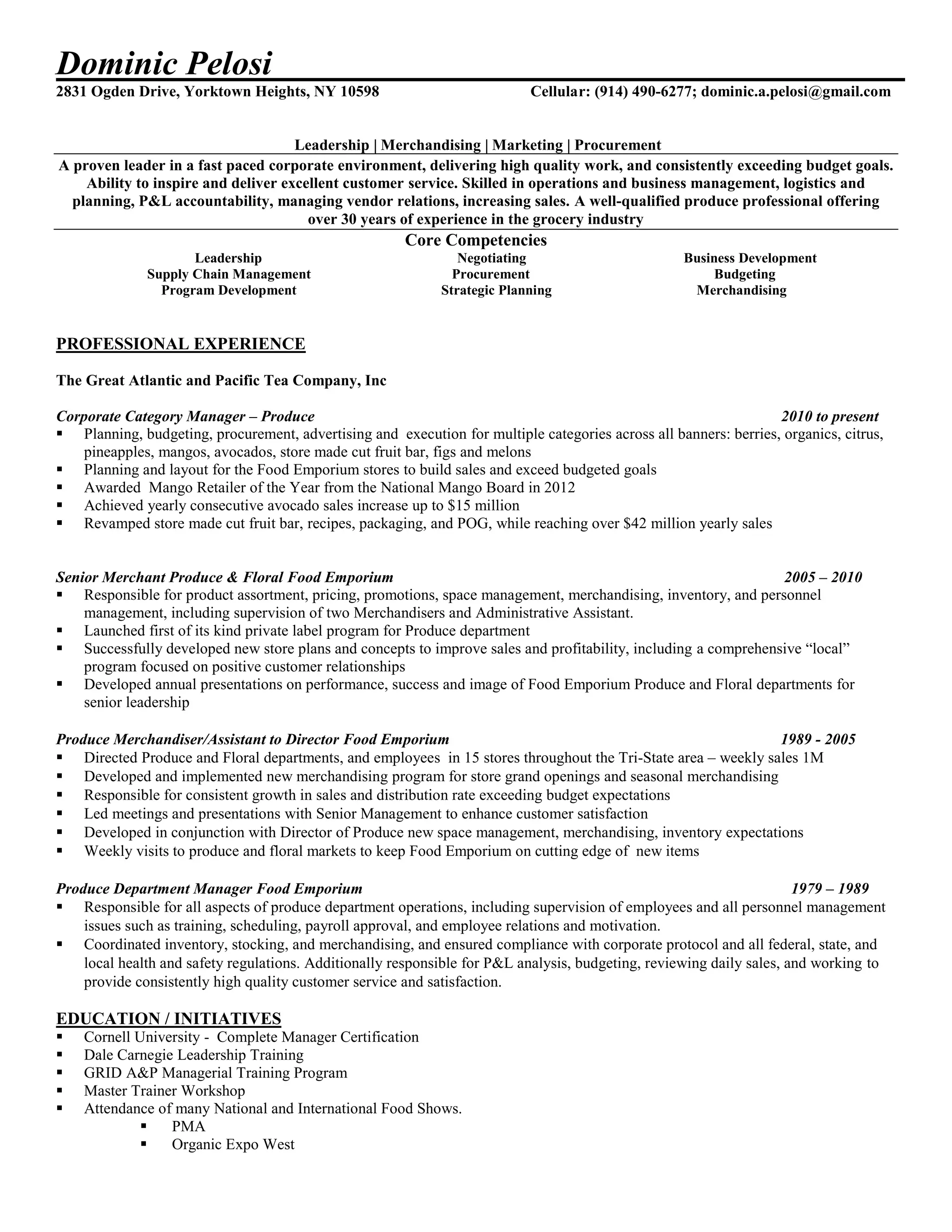Dominic Pelosi_Resume | PDF