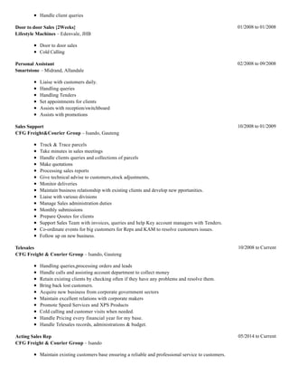Rosinah Lehutso CV | PDF | Air Travel | Travel Type