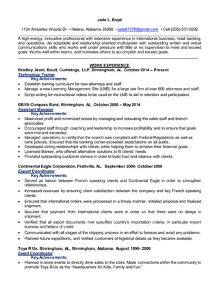 JLB Resume 2015 | DOCX | Business | Business and Finance