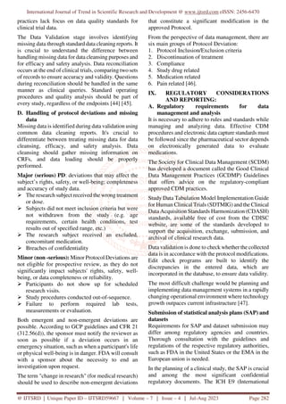 Data Management and Analysis in Clinical Trials | PDF