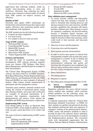 Data Management and Analysis in Clinical Trials | PDF