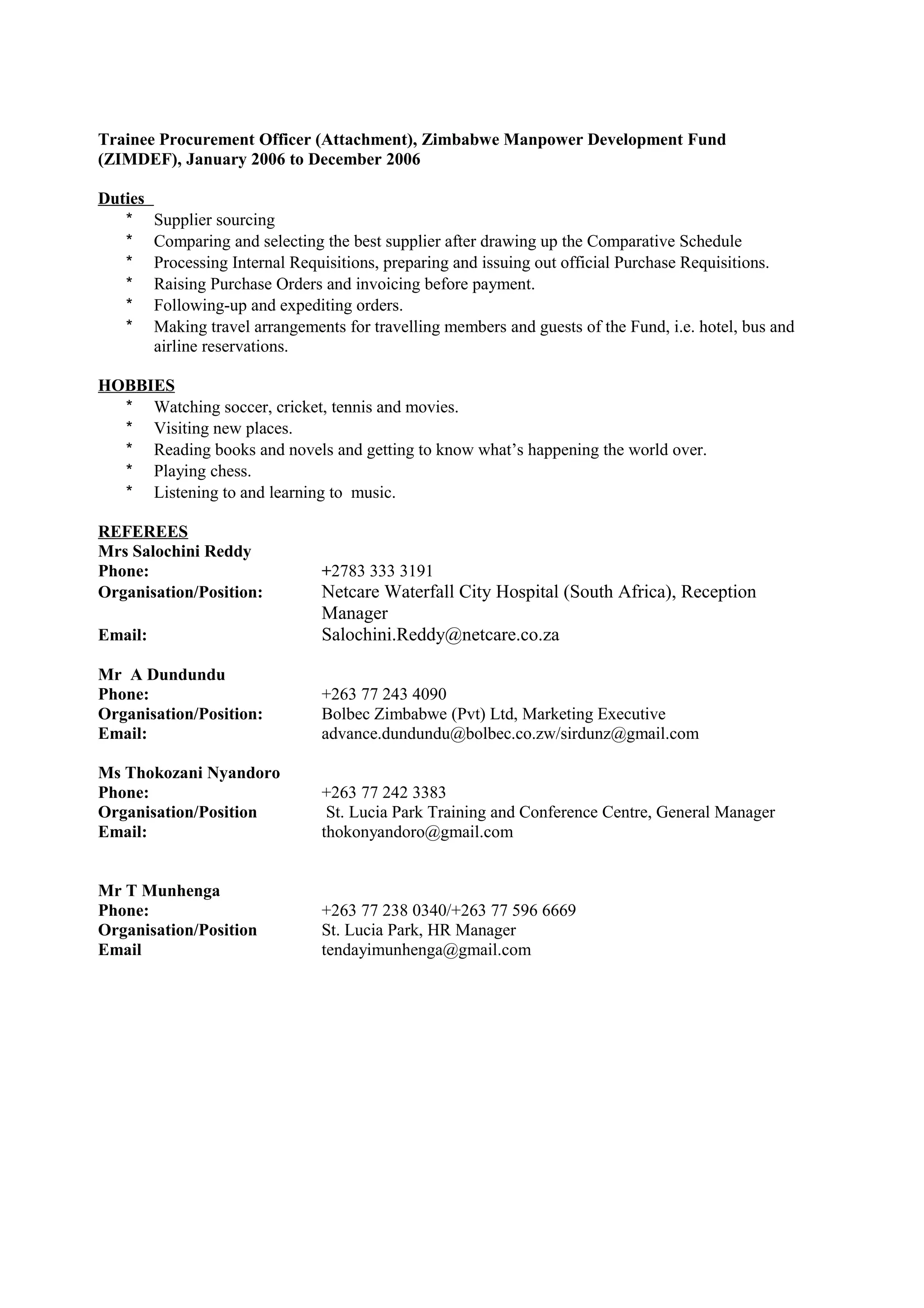 CV K Nyangaire | DOC