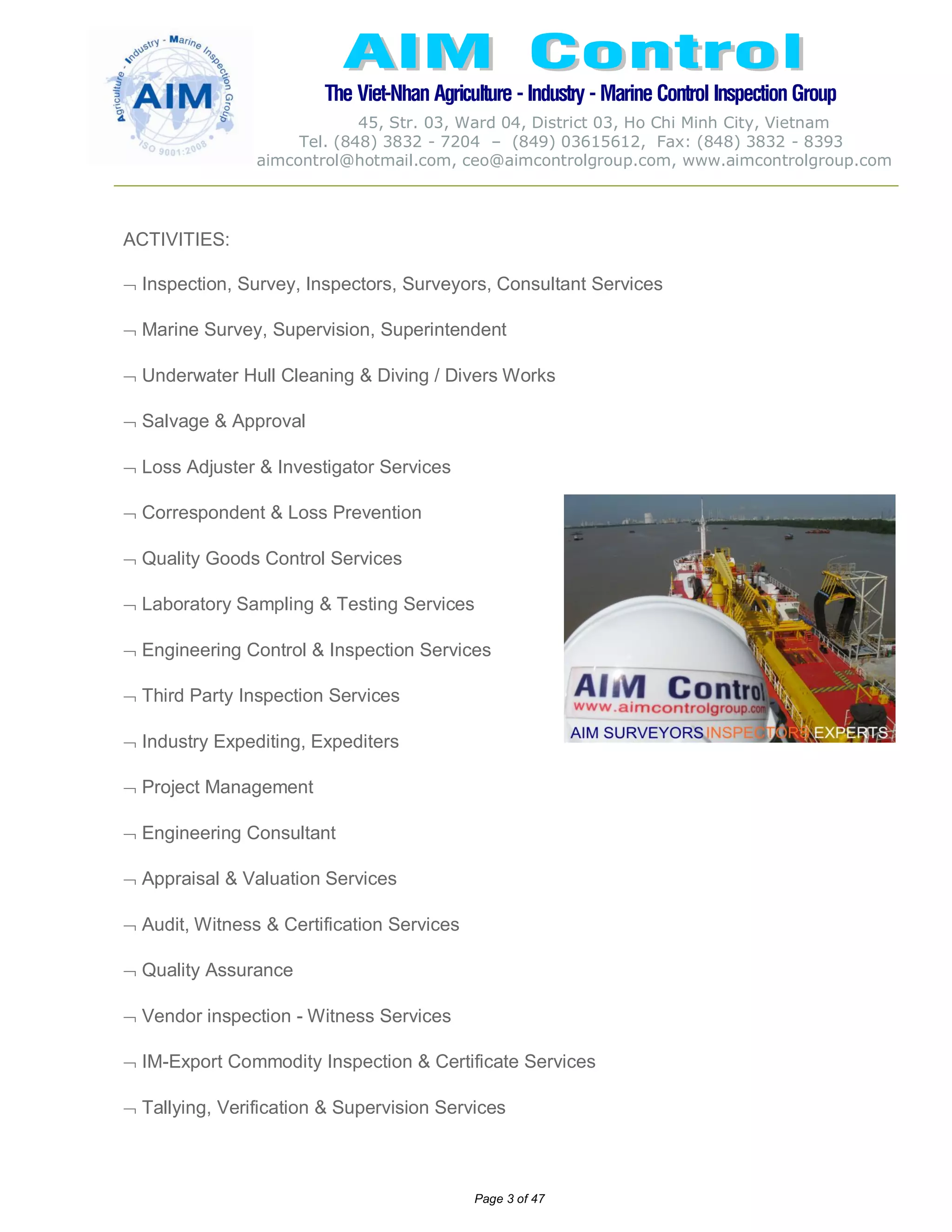 AIM BROCHURE & INSPECTION SURVEY ACTIVITIES DETAILS | PDF