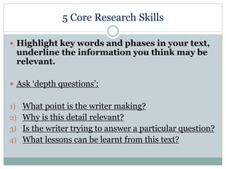 Study Skills topics covered | PPTX