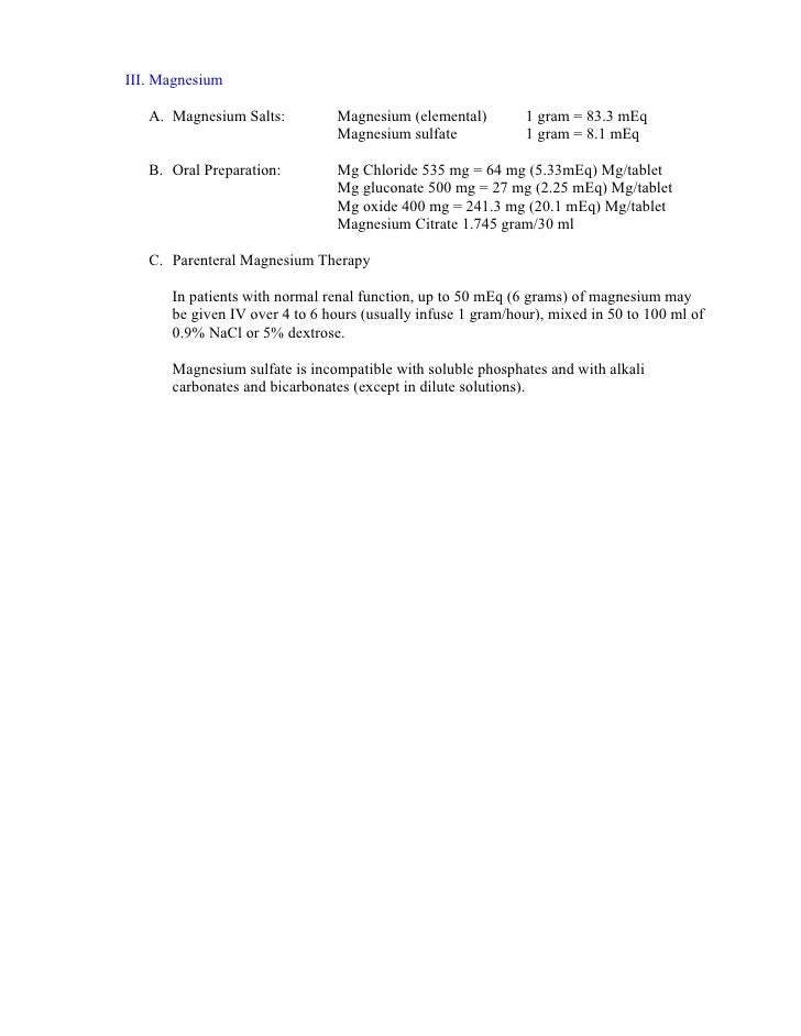 46 Electrolyte Replacement