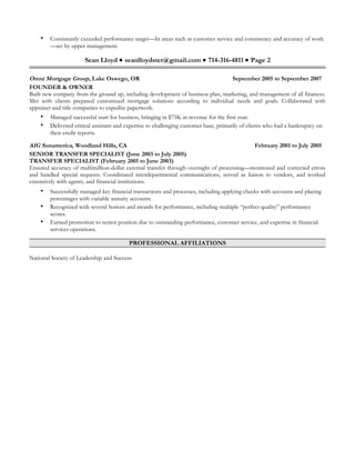 Sean Lloyd's Resume | DOC