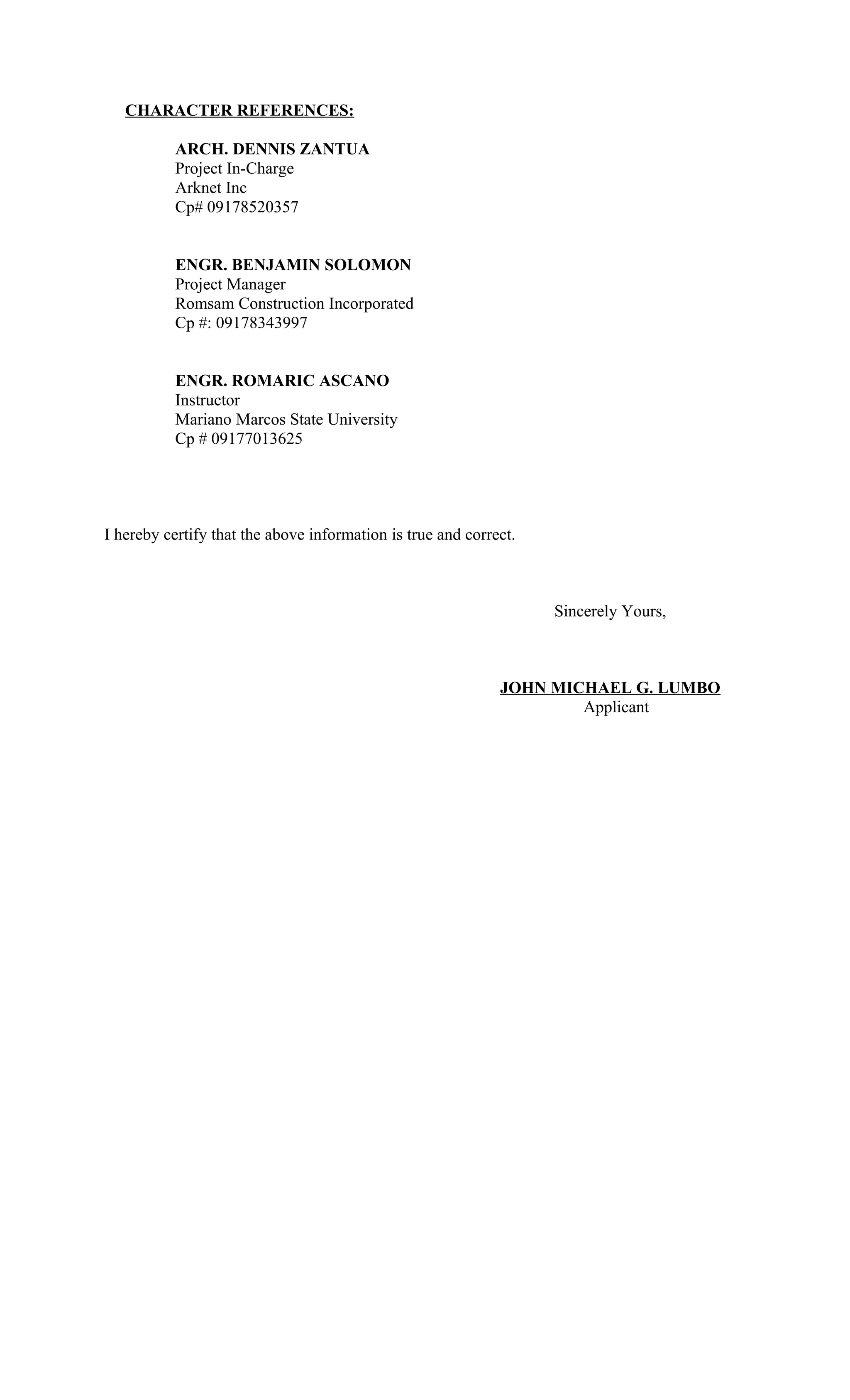 John Michael G. Lumbo RESUME 2016_09_06 | DOC