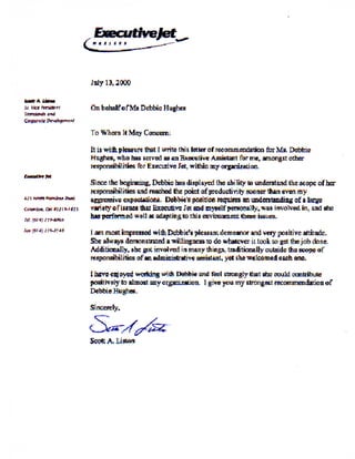 Executive Jet Letter of Recommendation | PDF