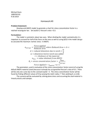 FEA - Simple Analysis example | DOCX