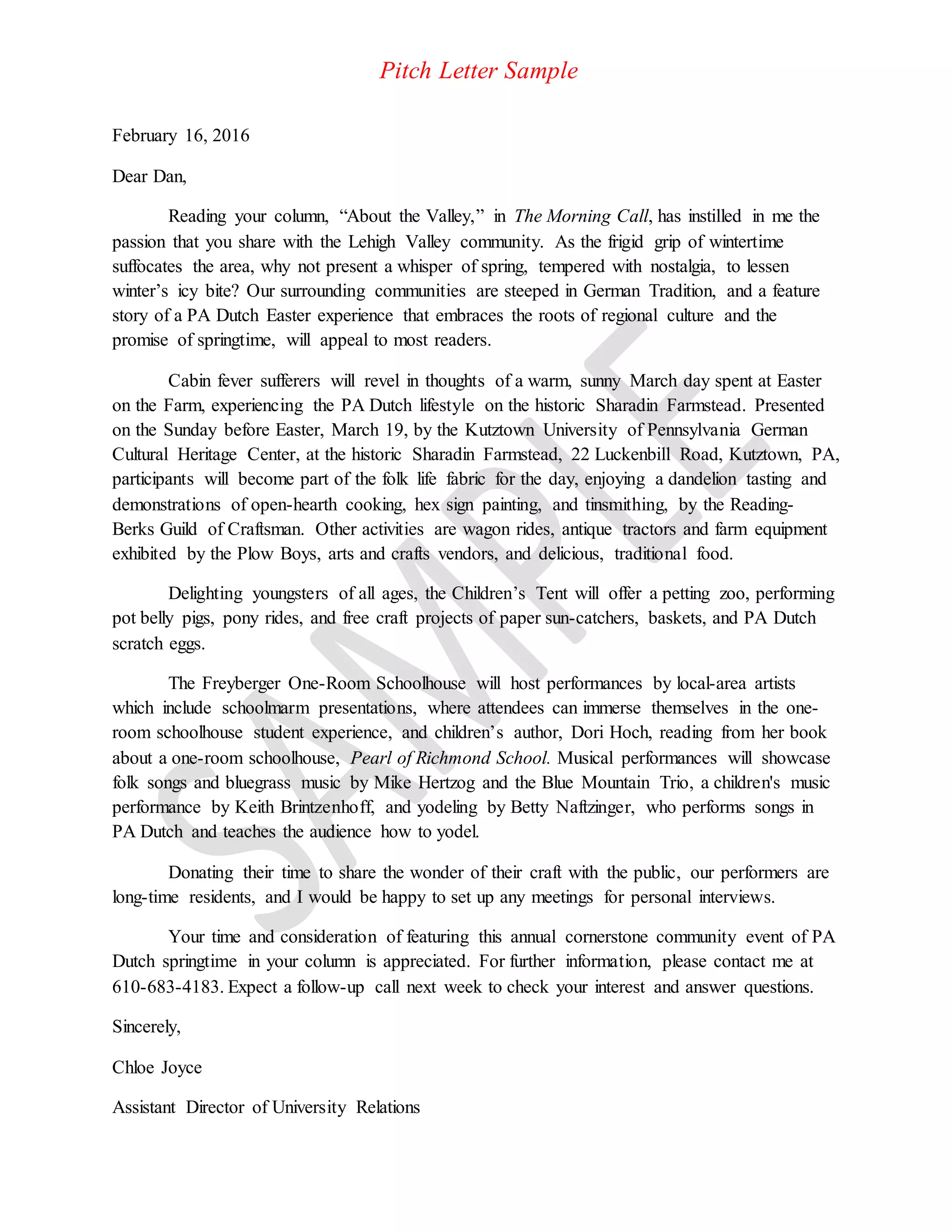 Pitch letter Sample | DOCX