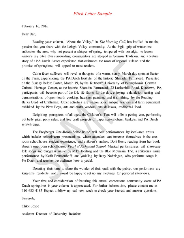 Pitch letter Sample | DOCX