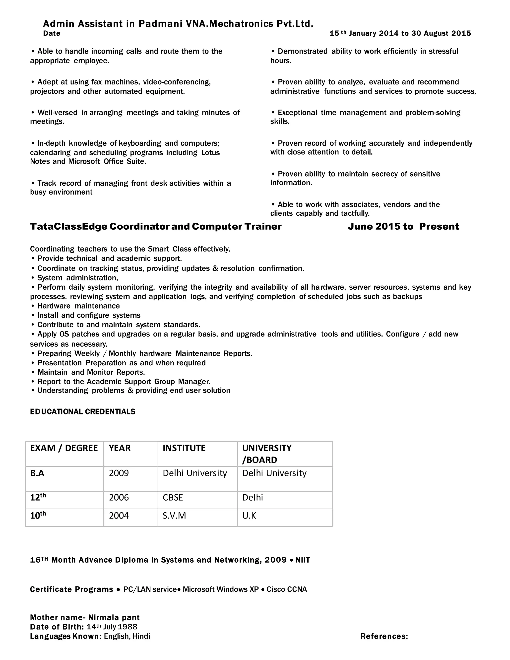 shailendra cv1 | DOCX
