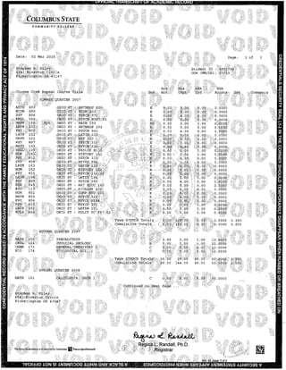 Columbus State Transcript | PDF