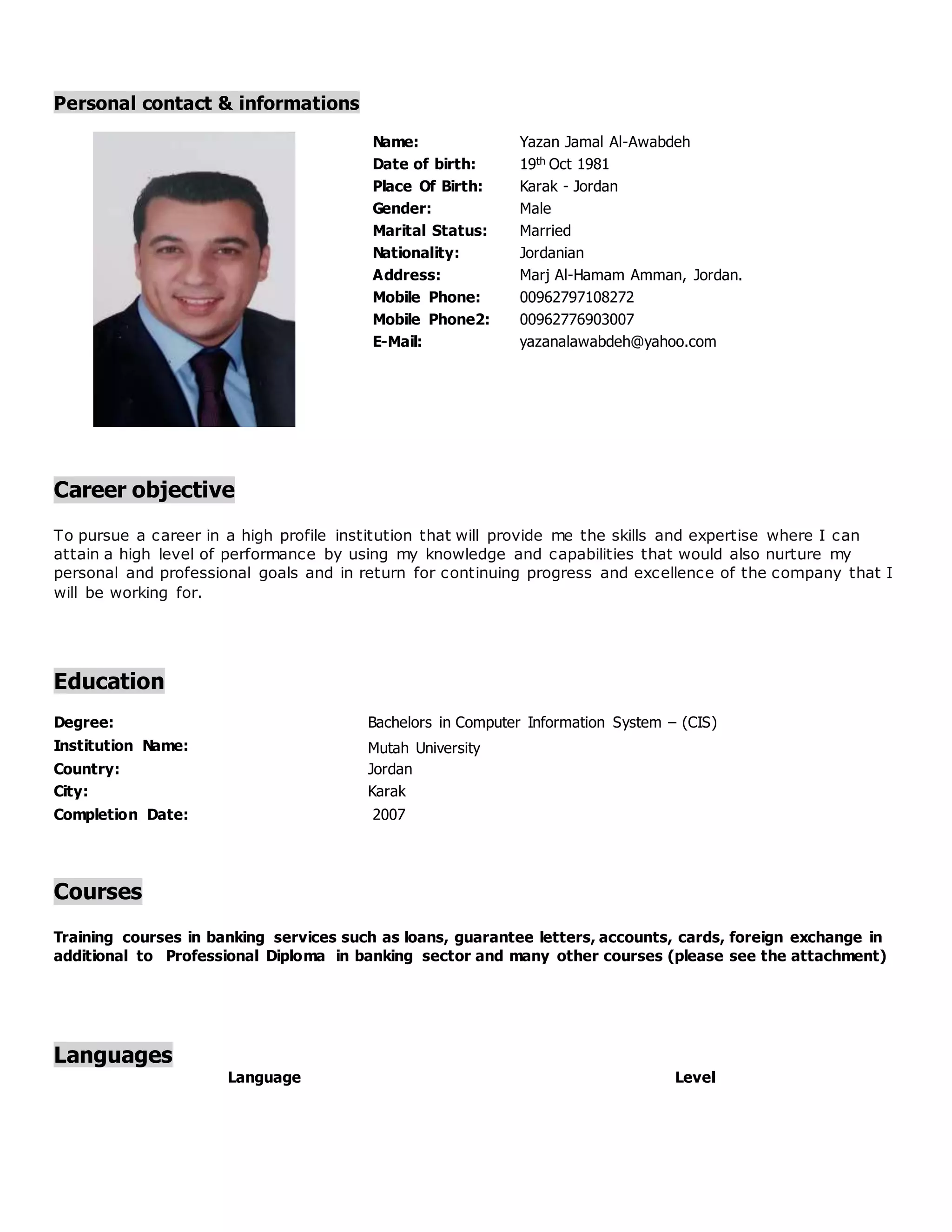 YAZAN CV 1 (1) | PDF