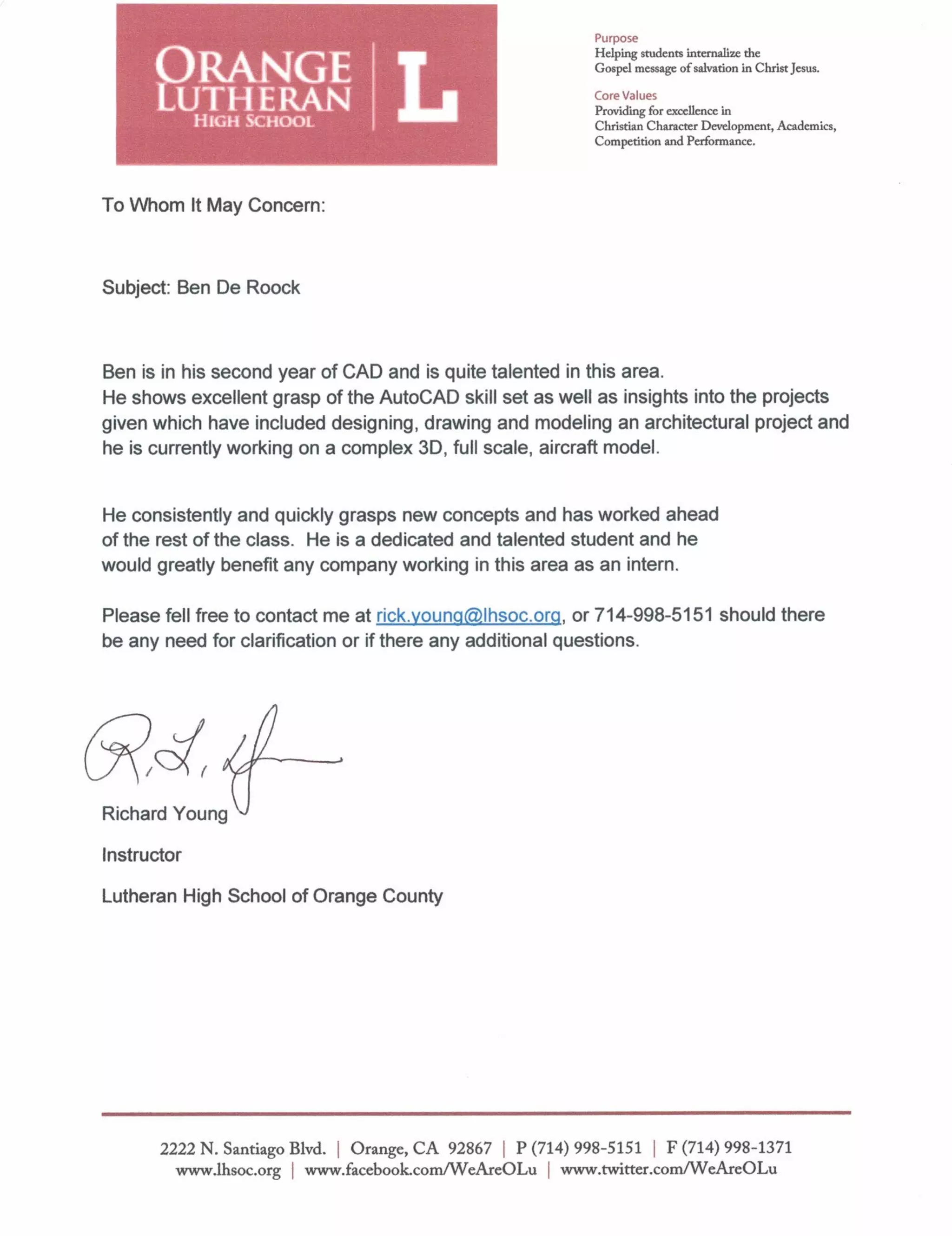 CAD reference letter | PDF