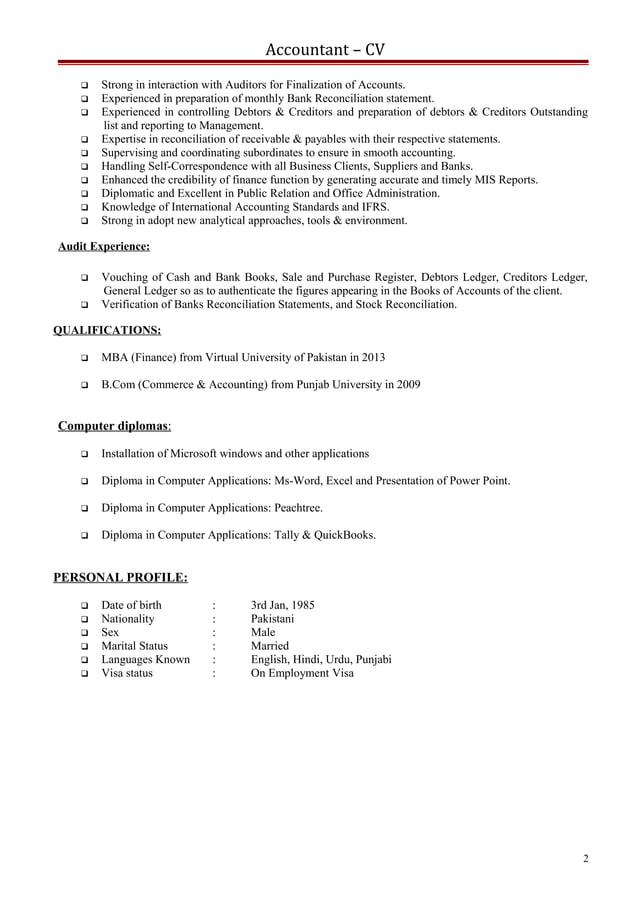 Accountant CV 1 | DOC