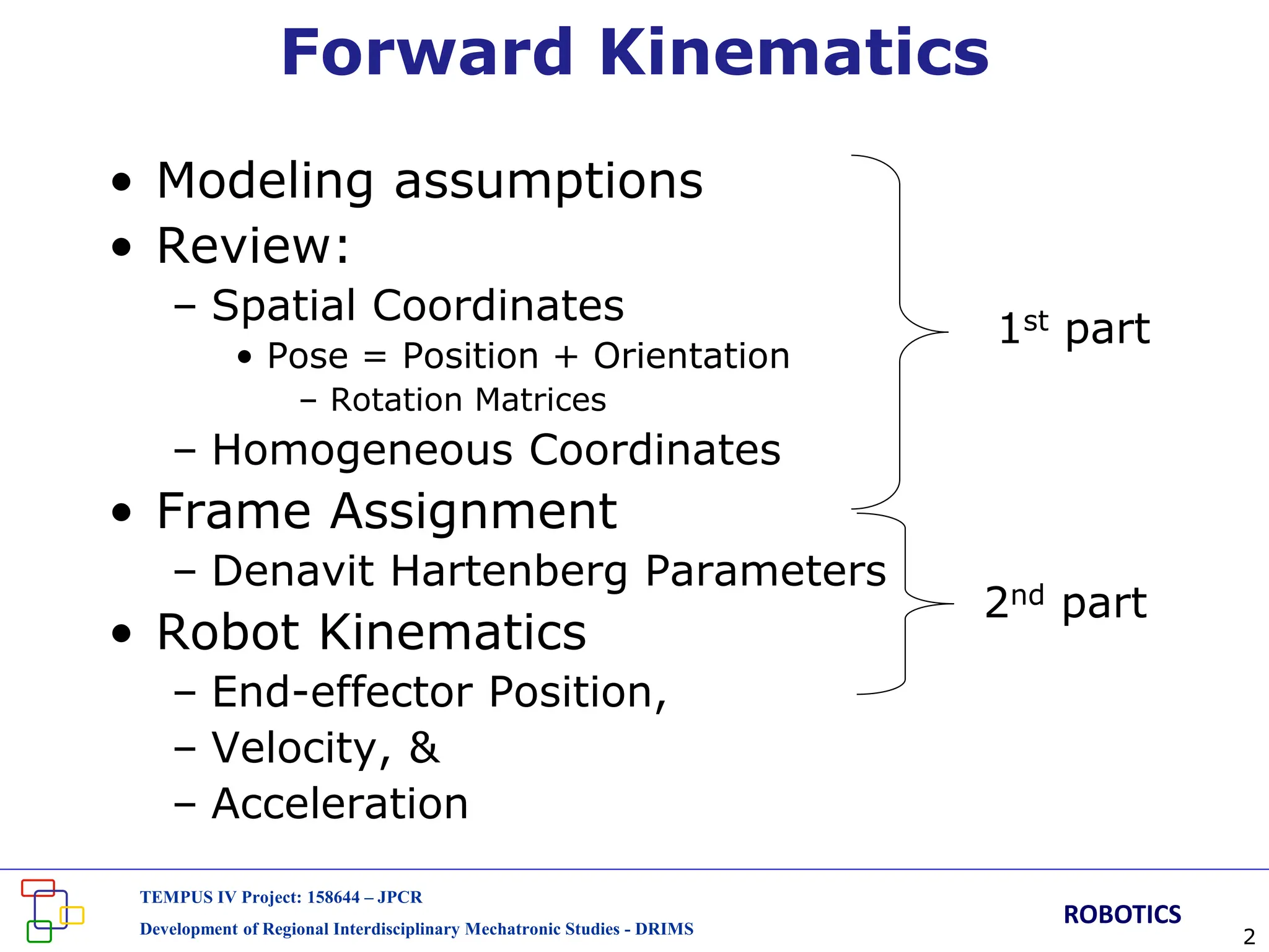 4_6 Forward kinematics ROBOTICS ENGINNERING.ppt | Robotics | Technology & Computing