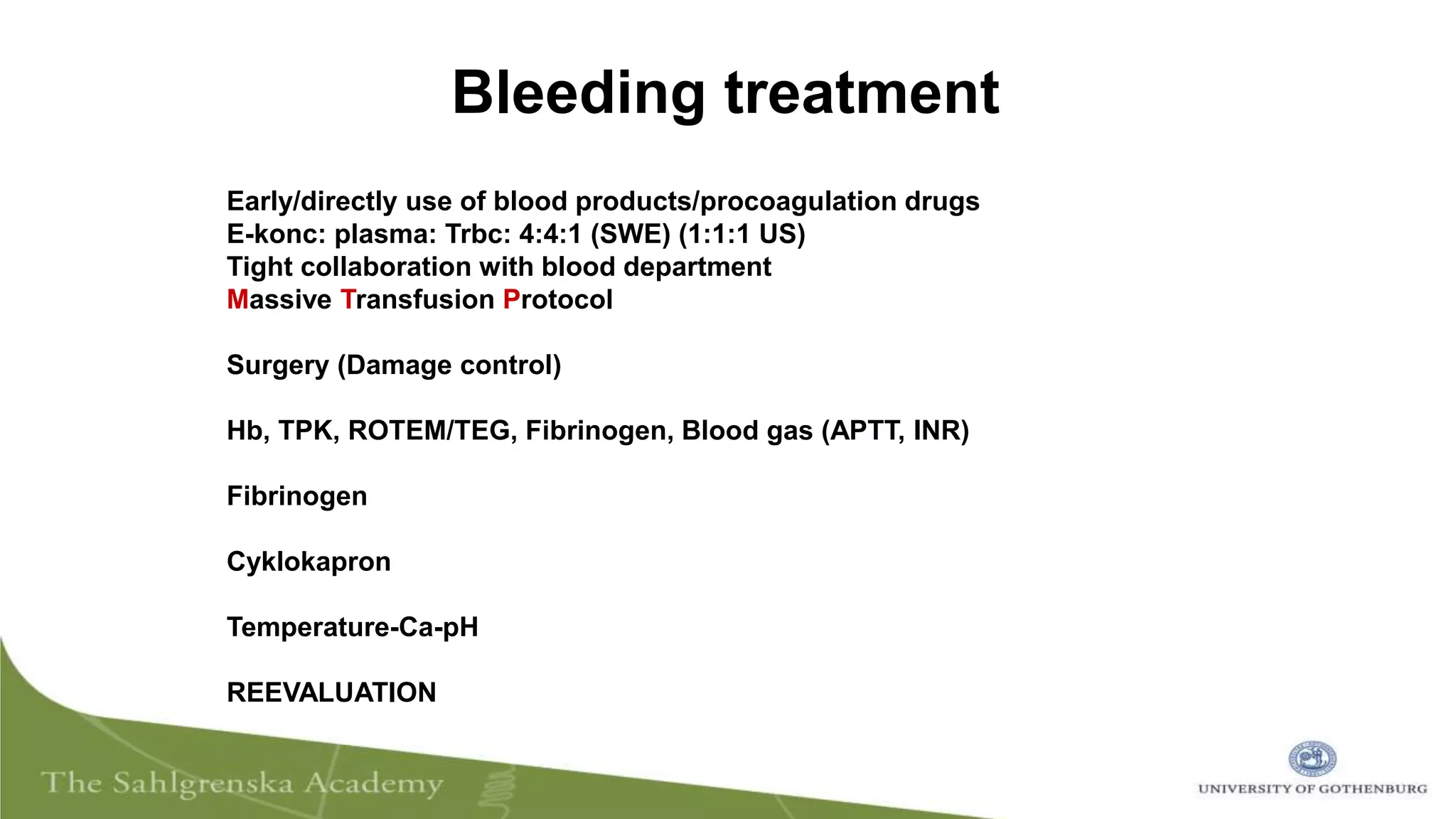 Bleeding in paediatric surgery - case presentations | PPTX