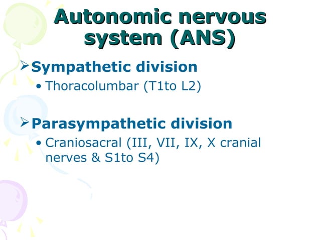 Physiology ANS | PPT | Brain and Nervous System Disorders | Diseases ...