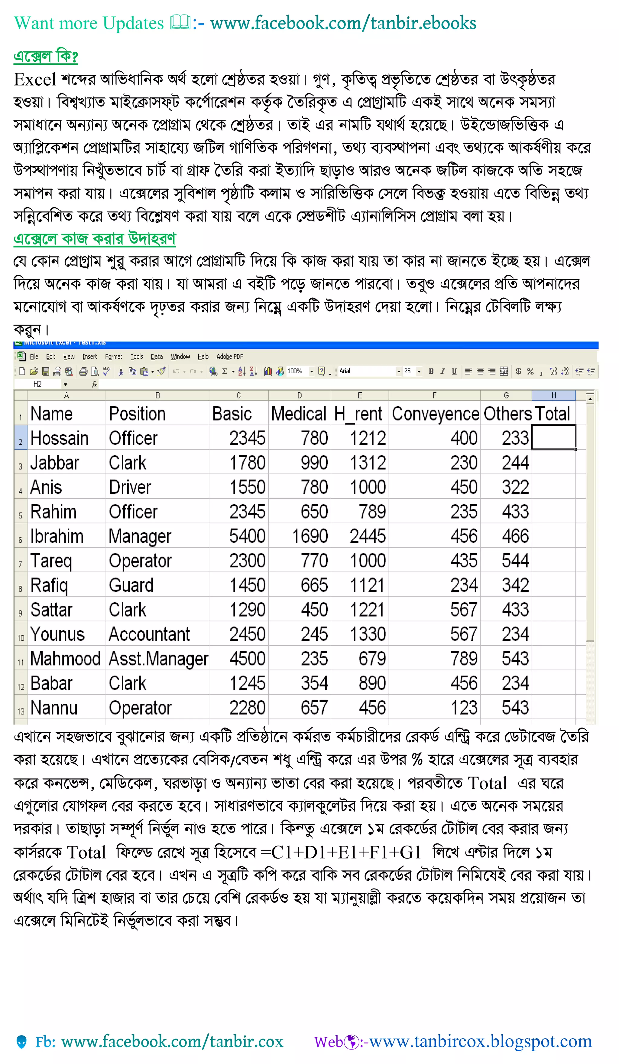 Ms Excel Bengali Complete Tutorial With Image Pdf 