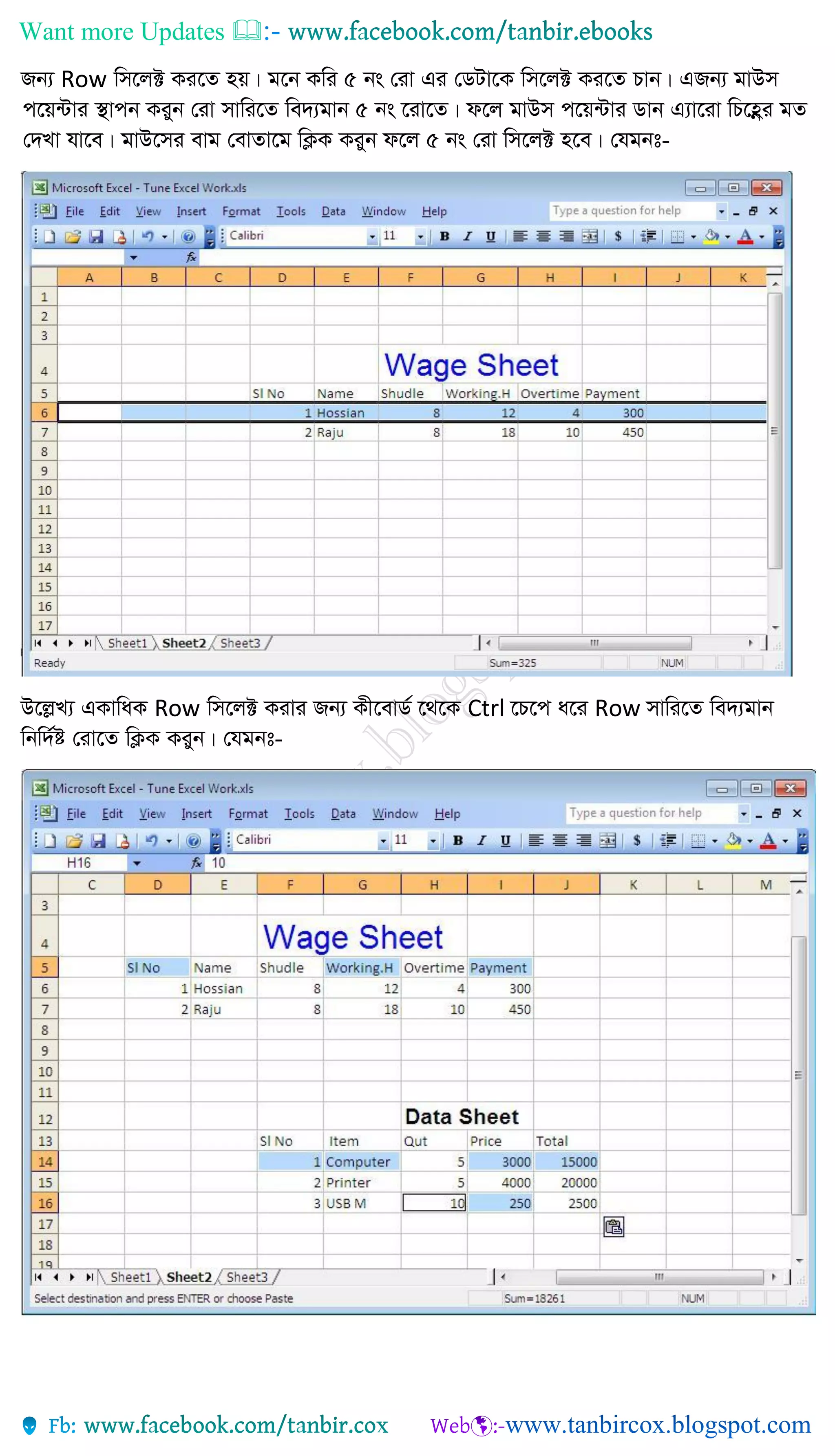 MS Excel bengali complete tutorial with image | PDF