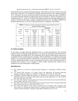 ALEXANDER FRACTIONAL INTEGRAL FILTERING OF WAVELET COEFFICIENTS FOR IMAGE DENOISING | PDF ...
