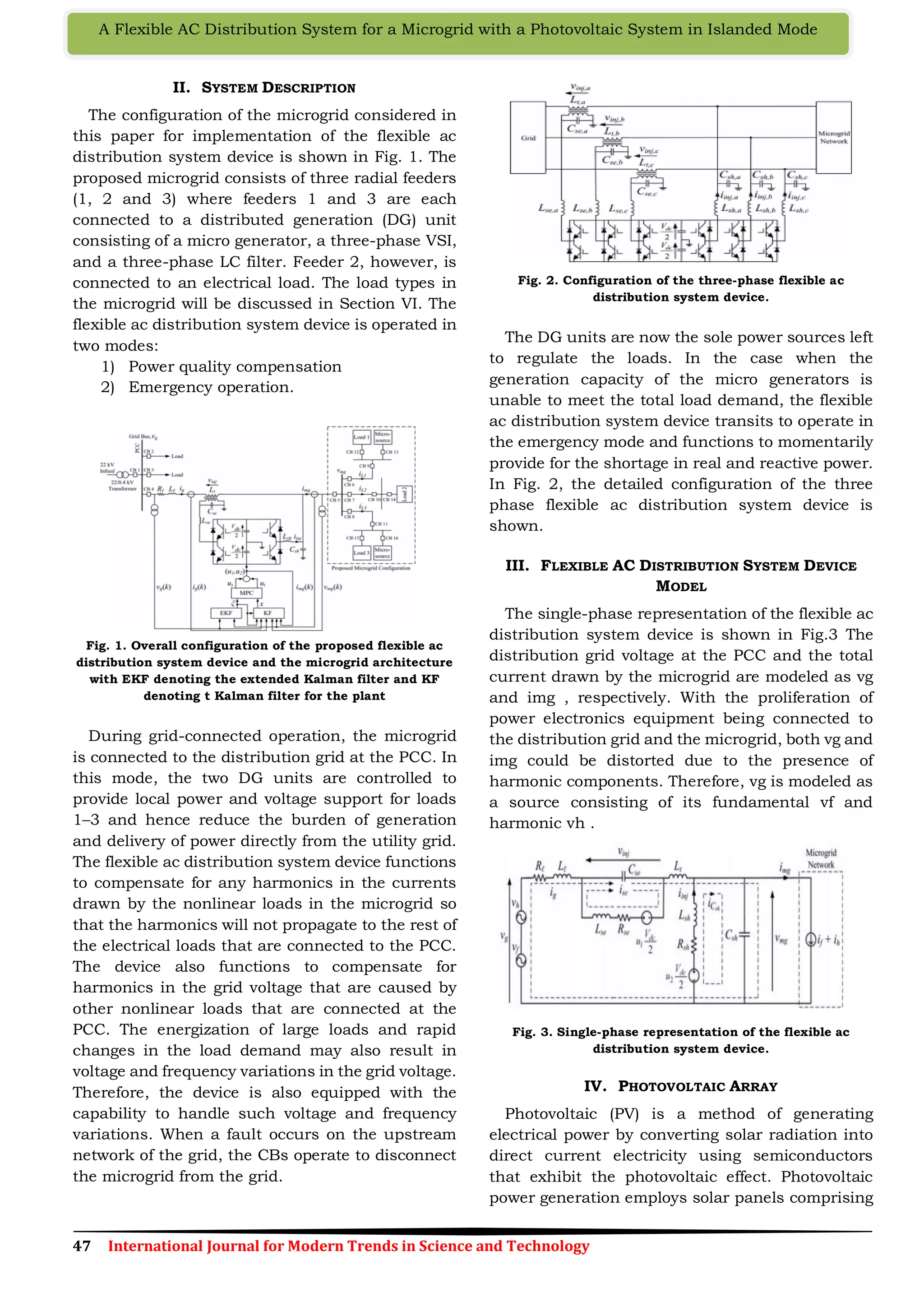 A Flexible AC Distribution System for a Microgrid with a Photovoltaic System in Islanded Mode ...