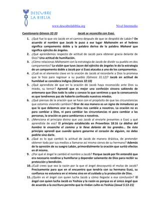 47. cuestionario génesis 32-33 jacob se reconcilia con esaú (serie ...