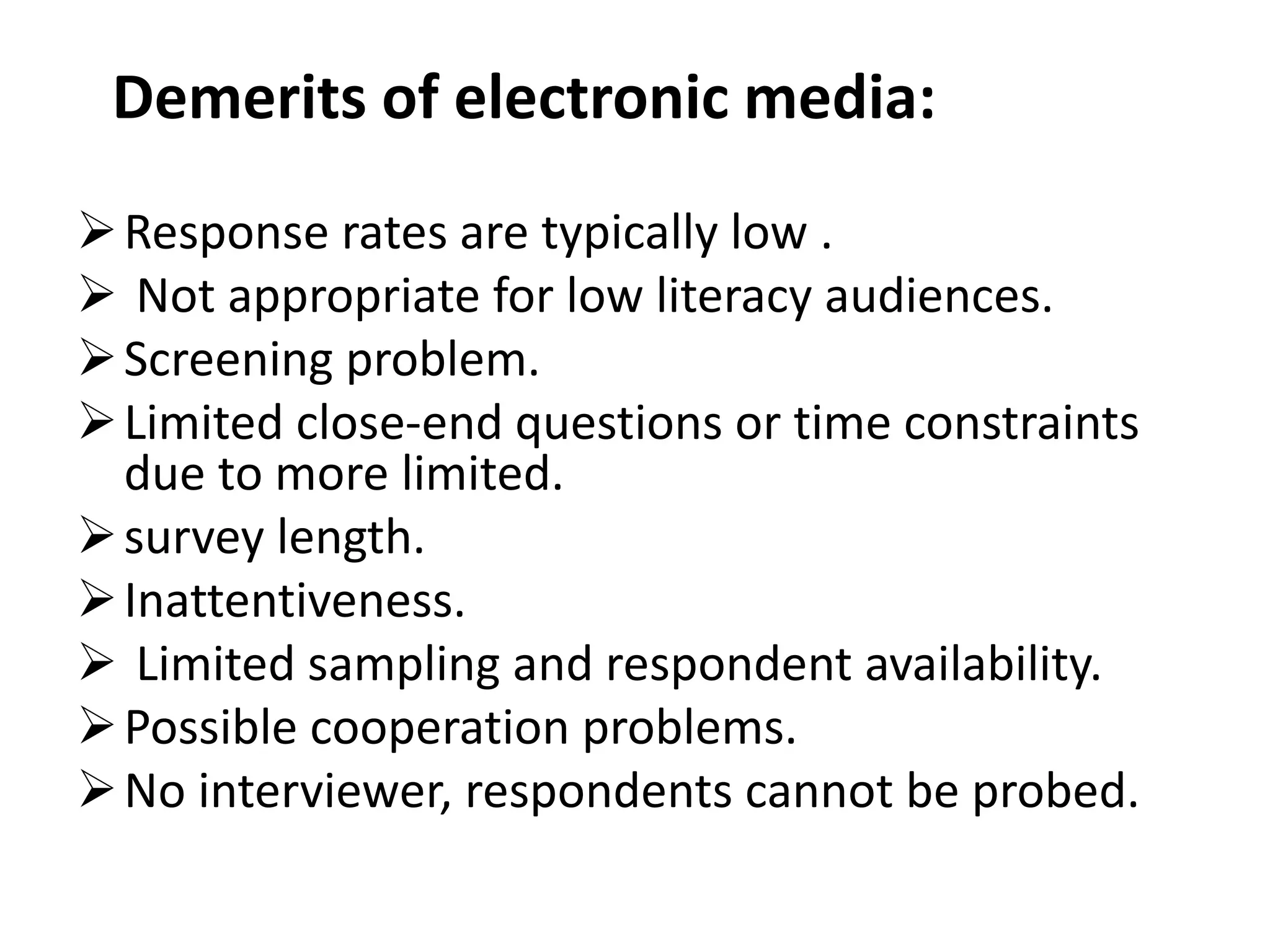 Merits And Demerits Of Electronic Survey Pptx
