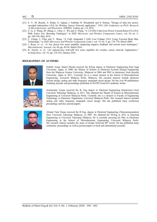 Ultra-low power 0.45 mW 2.4 GHz CMOS low noise amplifier for wireless ...