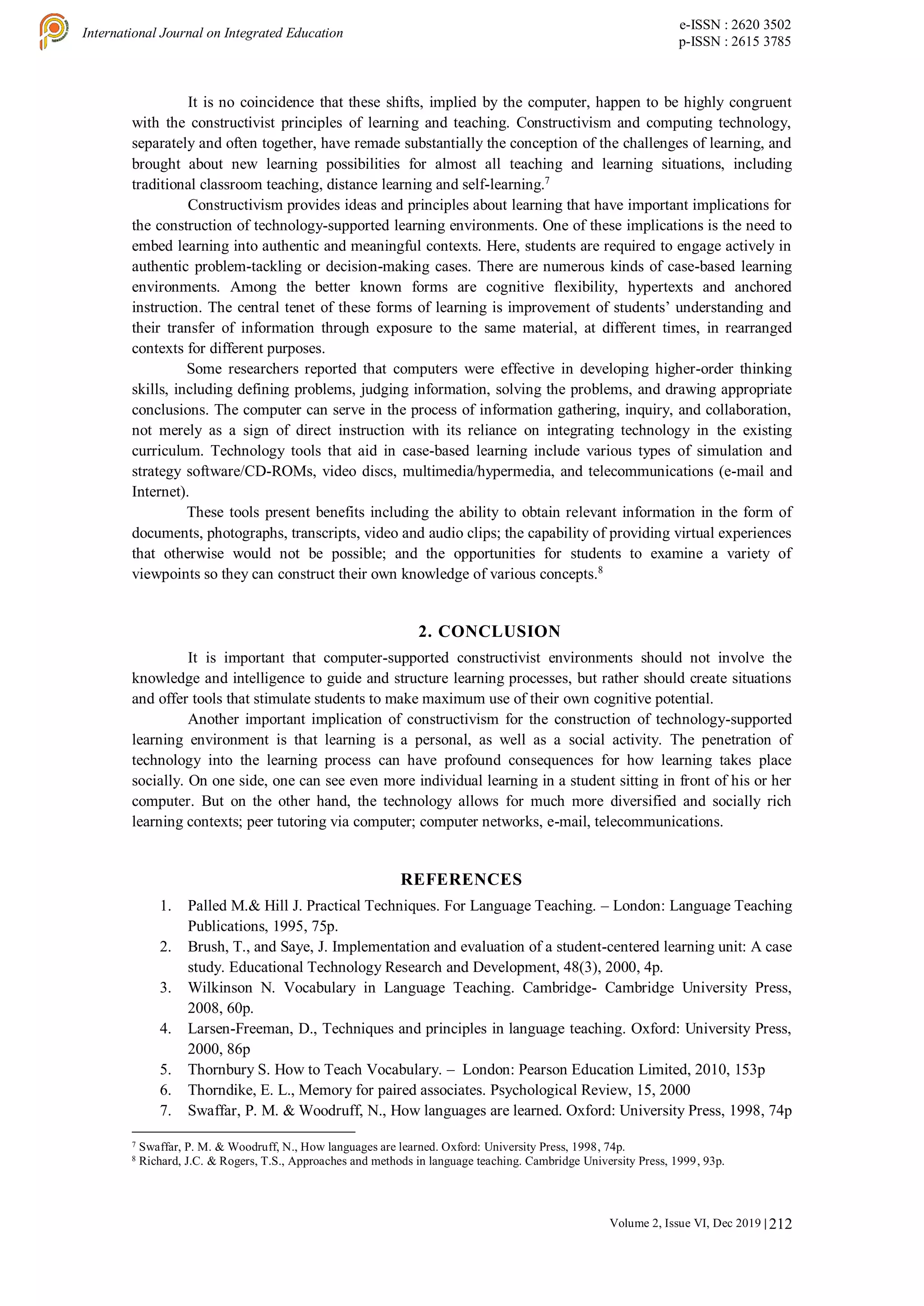 Differentiated instruction, project-based learning, constructivist pedagogy principles | PDF