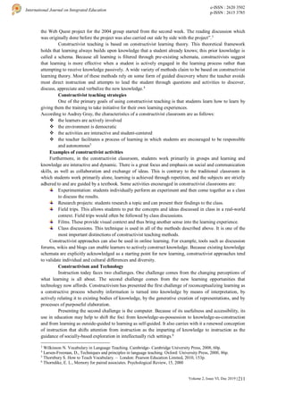 Differentiated instruction, project-based learning, constructivist pedagogy principles | PDF