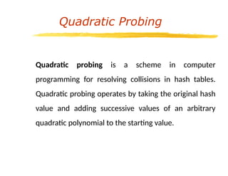 Hashing a searching technique in data structures | PPTX | Databases | Computer Software and ...