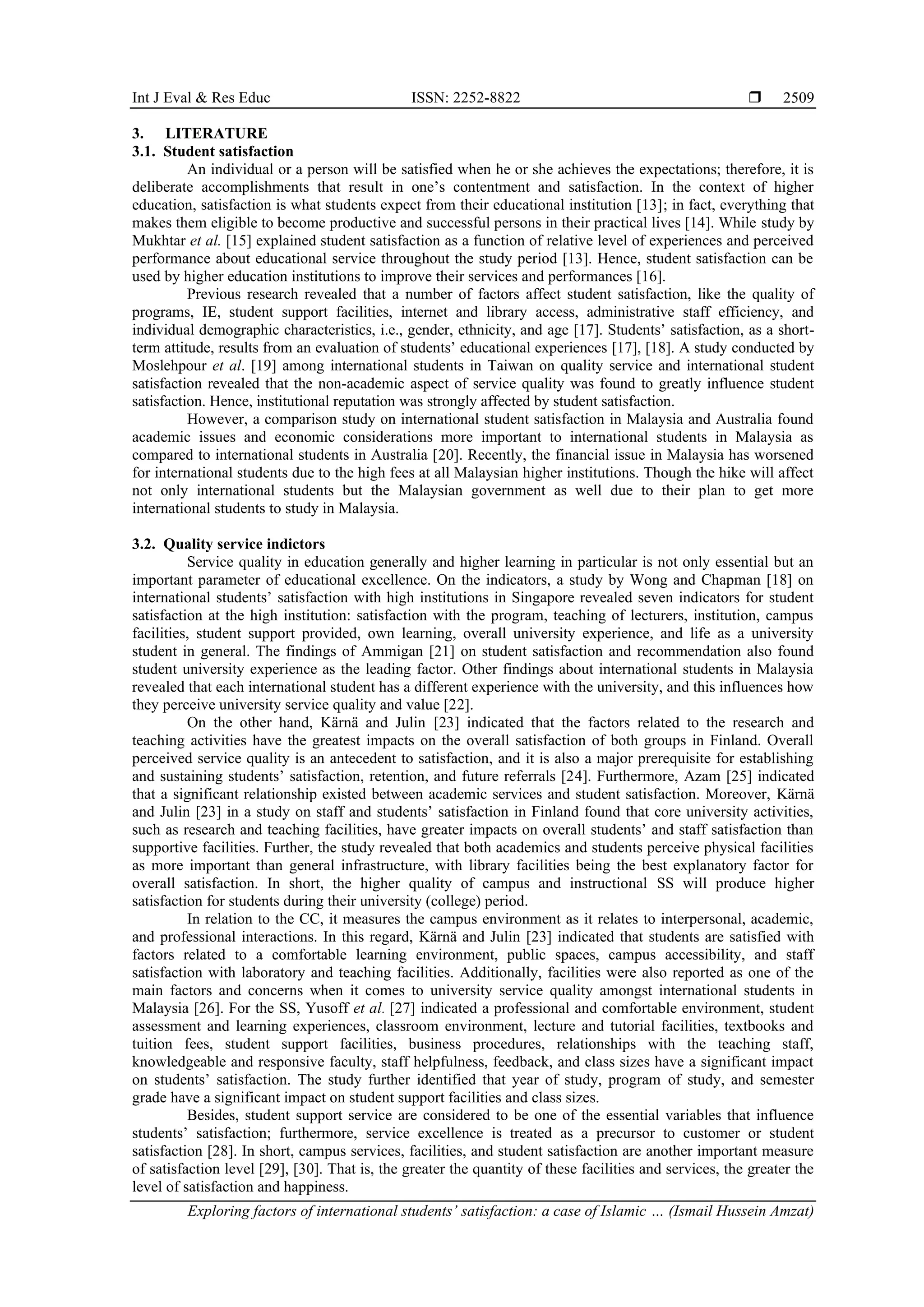 Exploring factors of international students’ satisfaction: a case of ...