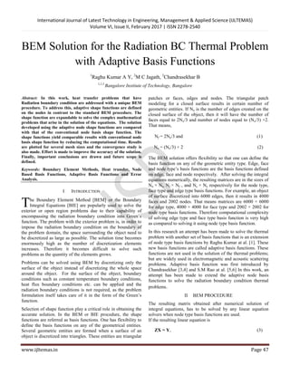BEM Solution for the Radiation BC Thermal Problem with Adaptive Basis Functions | PDF