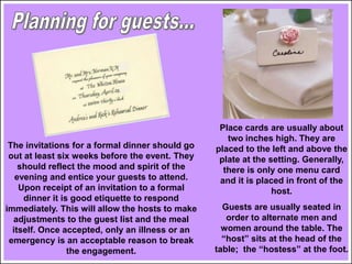 MEAL PLANNING (5COURSE MEAL) | PPT