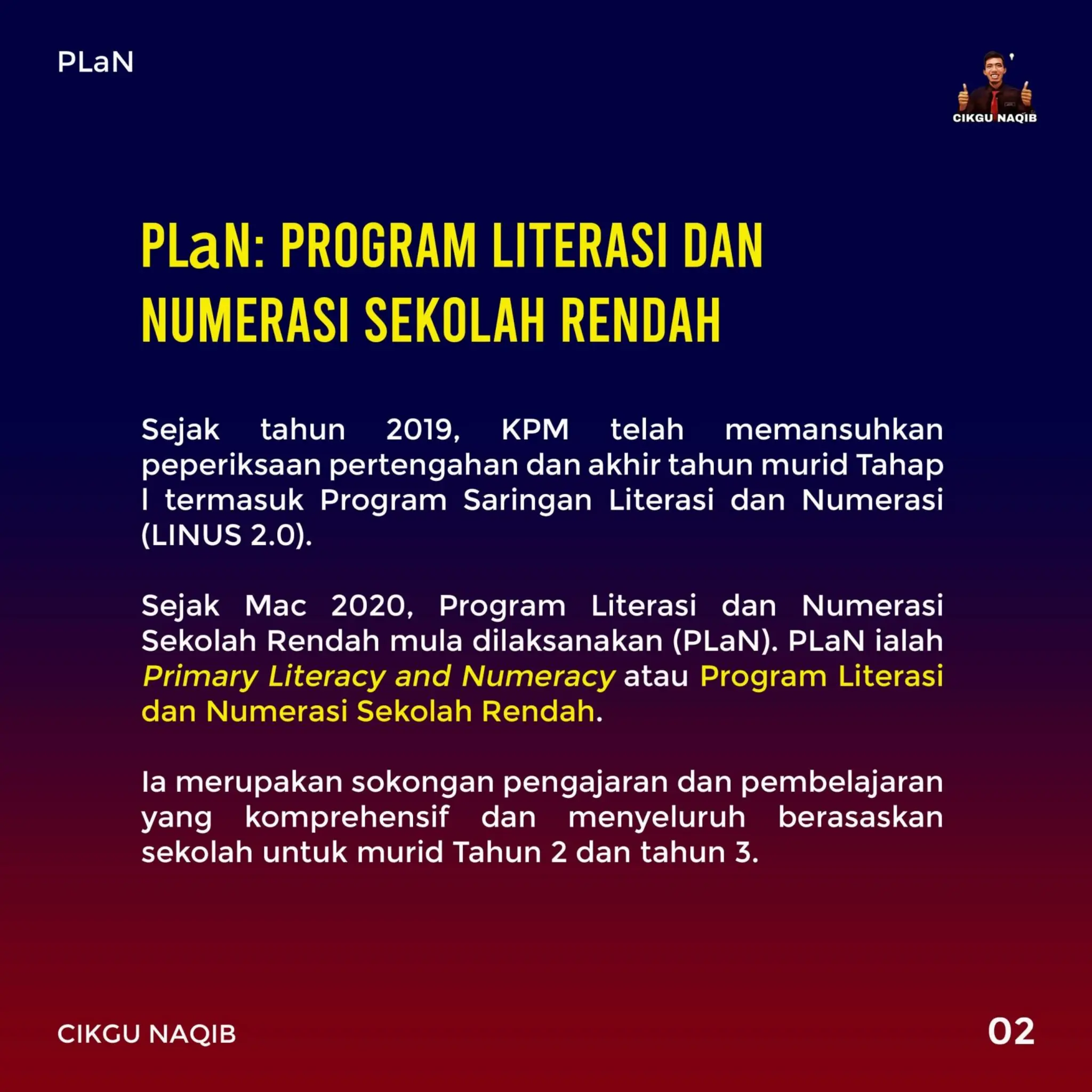 PLaN (Program Literasi dan Numerasi Sekolah Rendah) | PDF