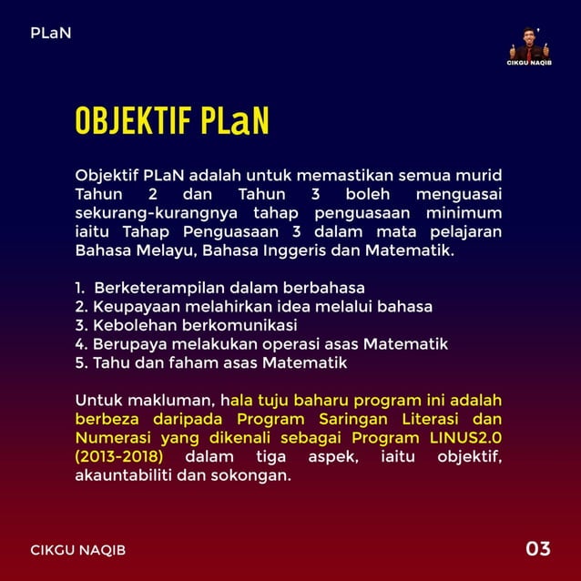 PLaN (Program Literasi dan Numerasi Sekolah Rendah) | PDF
