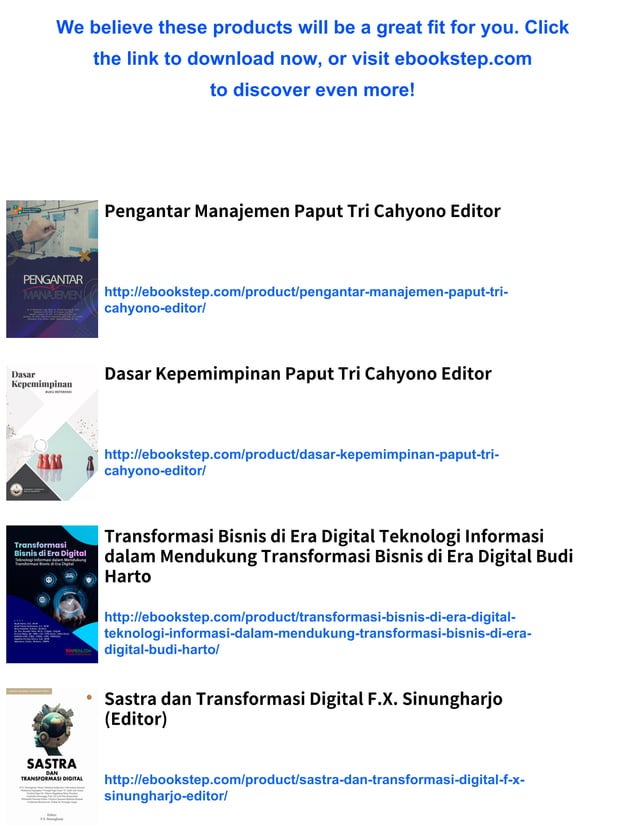 Transformasi Digital dalam Dunia Bisnis Paput Tri Cahyono Editor | PDF