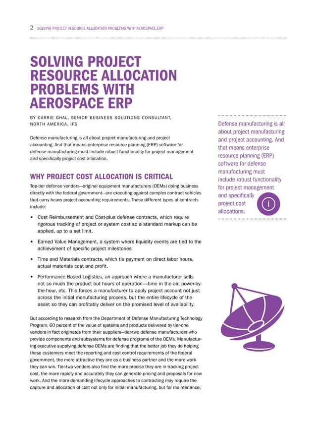 SOLVING PROJECT ALLOCATION RESOURCE PROBLEMS WITH AEROSPACE ERP | PDF