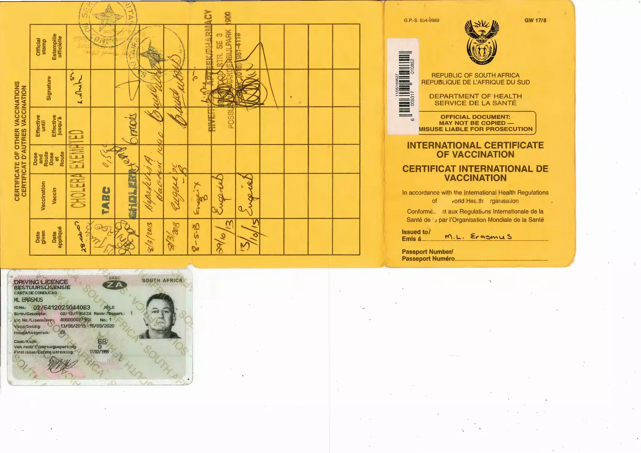 Marius Passport and yello fever ticket and documents | PDF
