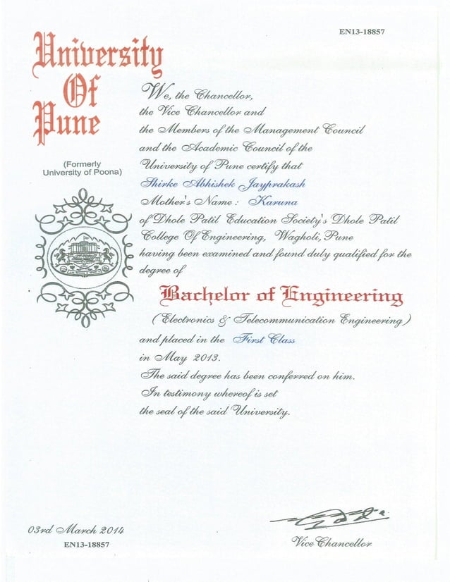 Uop Degree Certificate Abhishek Shirke | PDF
