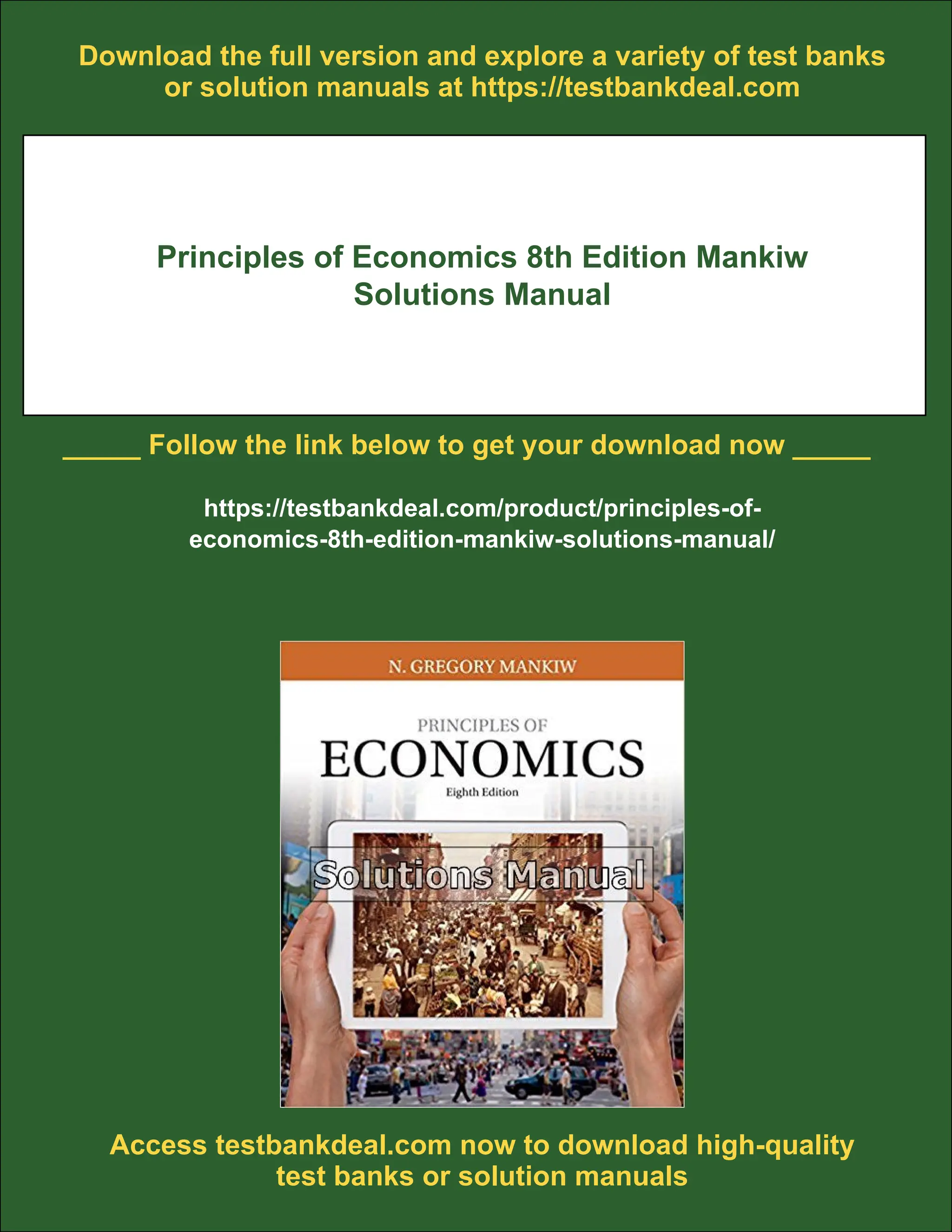 Principles of Economics 8th Edition Mankiw Solutions Manual | PDF