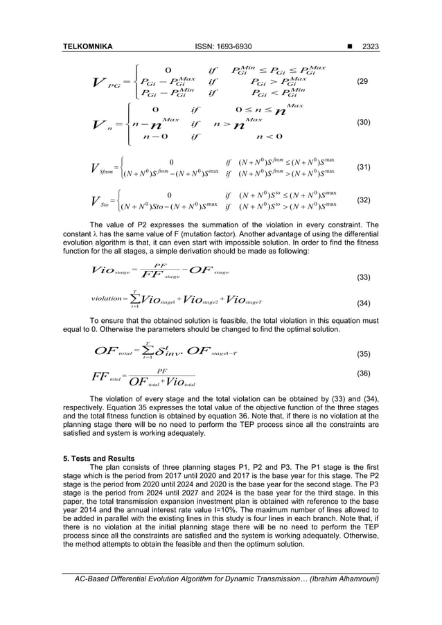 AC-Based Differential Evolution Algorithm for Dynamic Transmission Expansion Planning | PDF