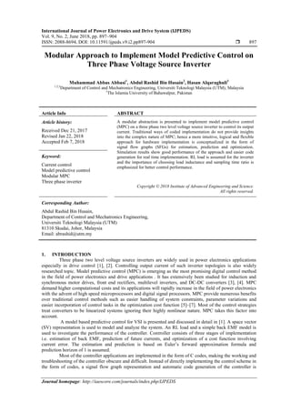 Modular Approach to Implement Model Predictive Control on Three Phase ...