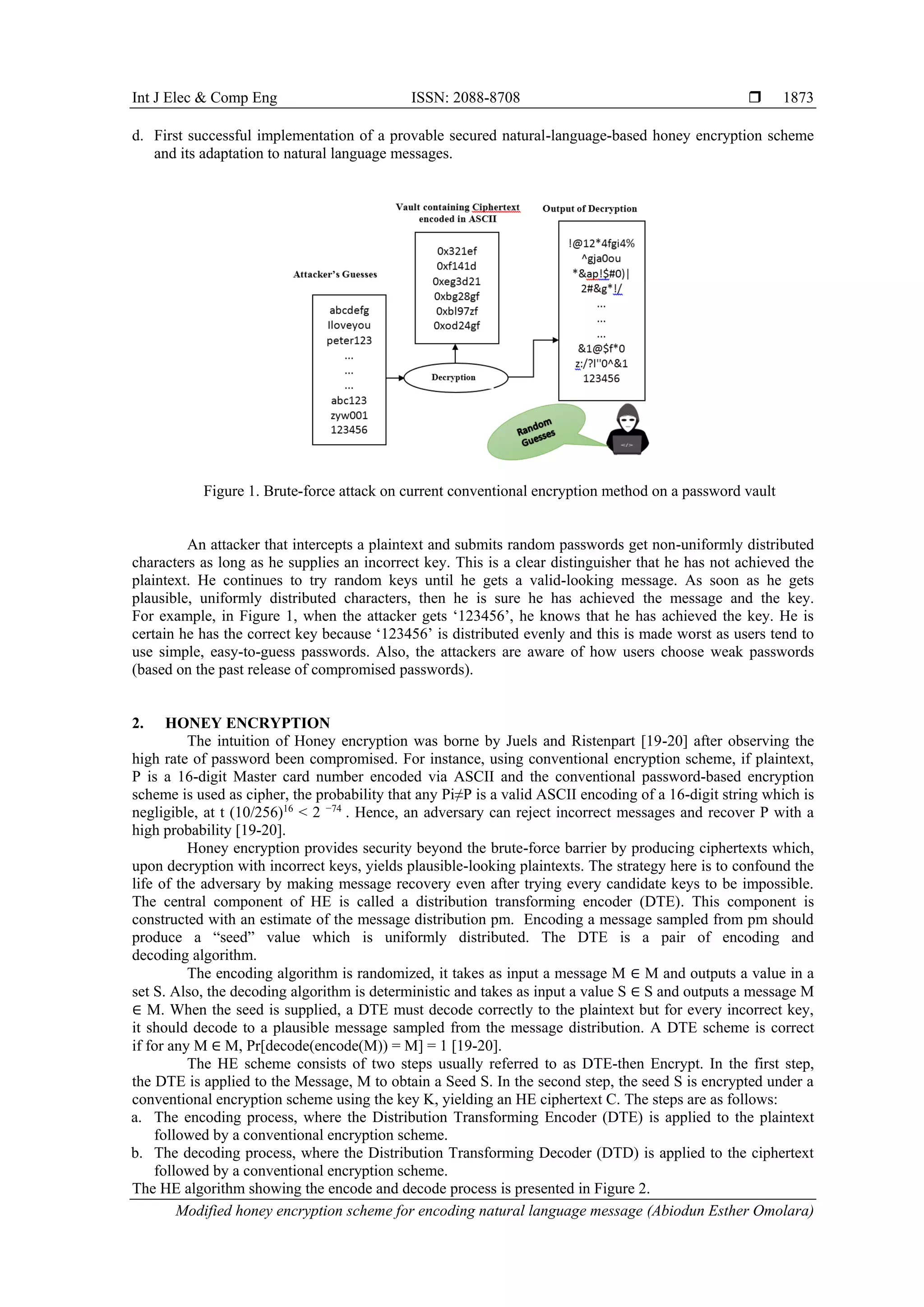 Modified honey encryption scheme for encoding natural language message | PDF